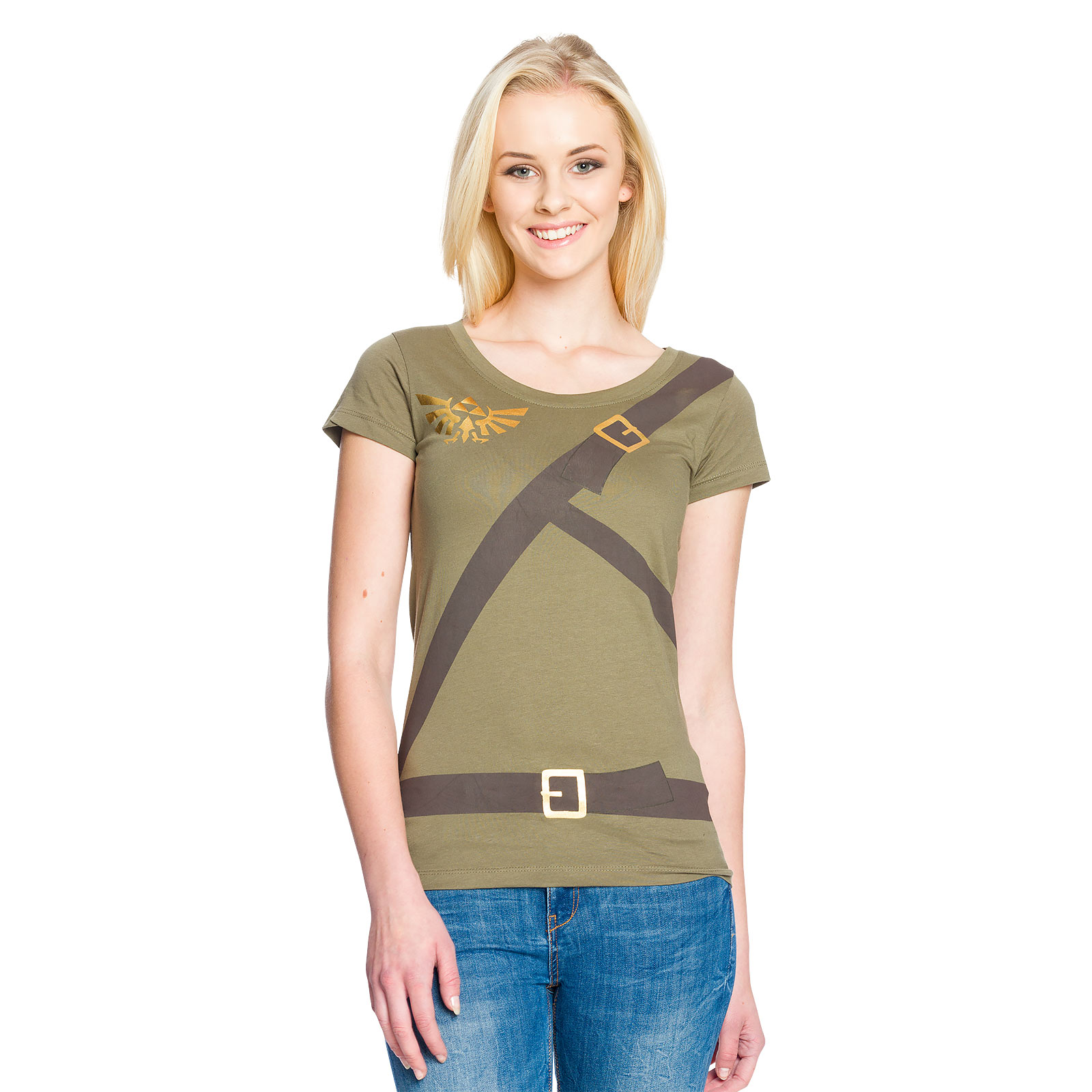 Zelda - Link Cosplay Girlie Shirt oliv | Elbenwald