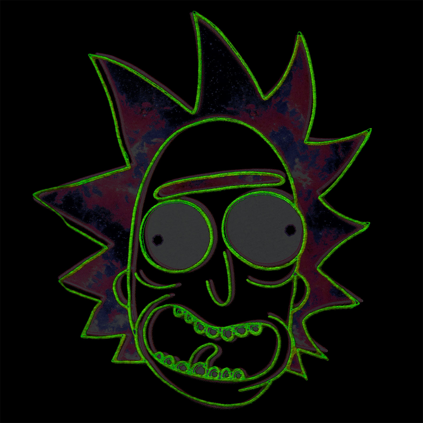 Rick and Morty - Neon Rick Glow in the Dark T-Shirt schwarz | Elbenwald
